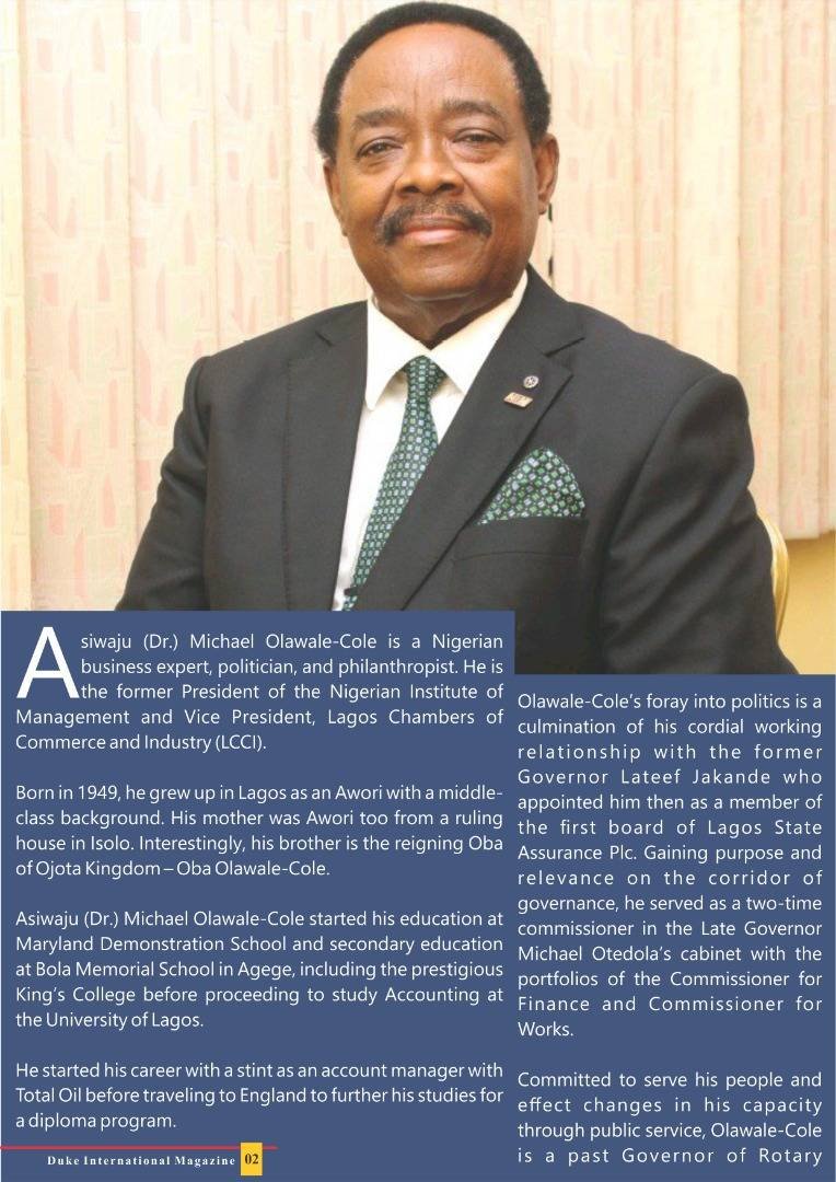 Asiwaju (Dr.) Michael Olawale-Cole: Celebrating The 72nd Birthday Of An ...